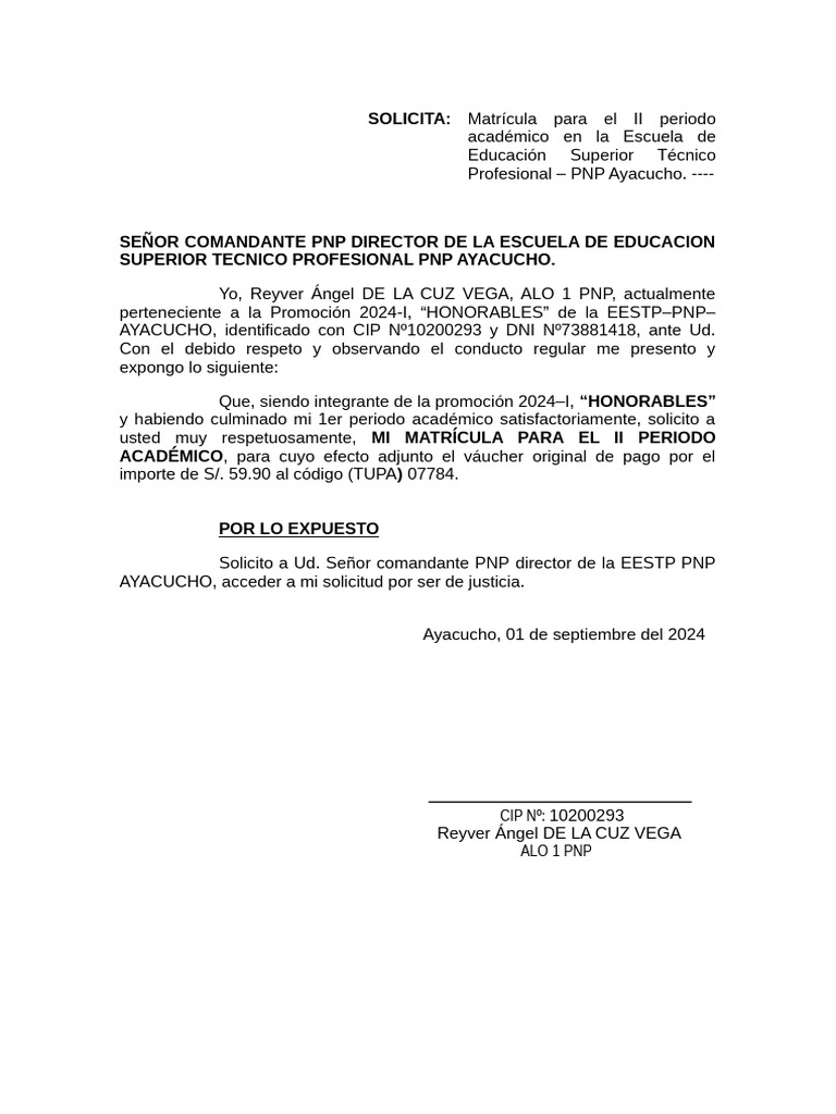 Solicita de Ls Cuz | PDF