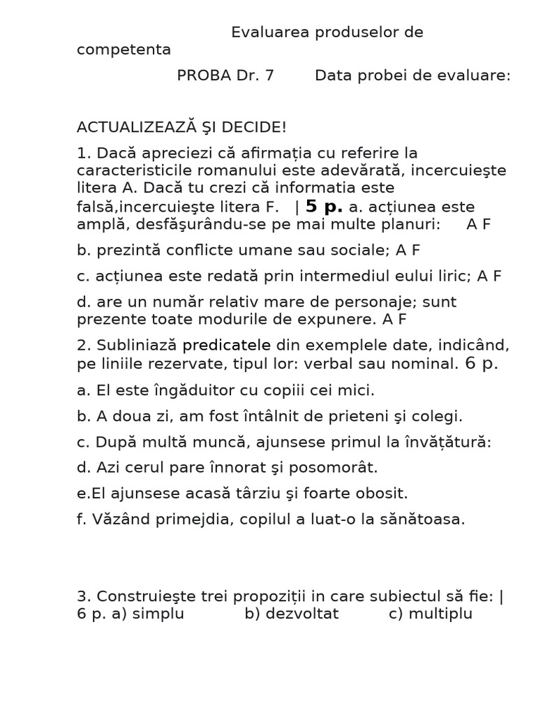 Evaluarea Produselor de Competenta | PDF