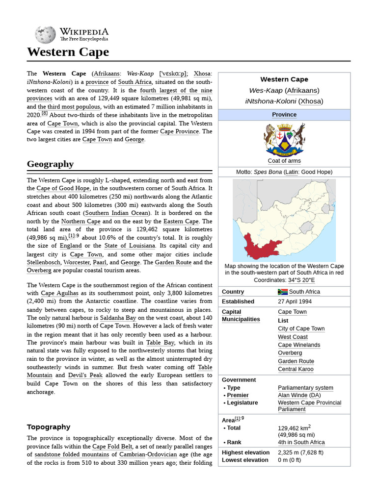Western Cape | PDF