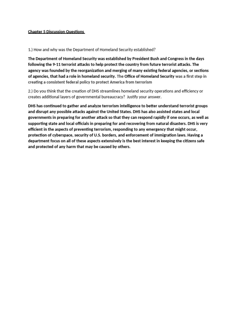 Chapter 5 Discussion Questions | PDF