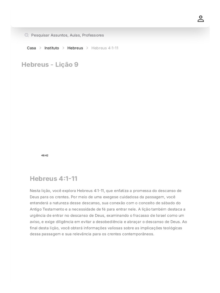 Hebreus 4 - 1-11 - George Guthrie - Aulas Bíblicas Online Gratuitas - 9 ...
