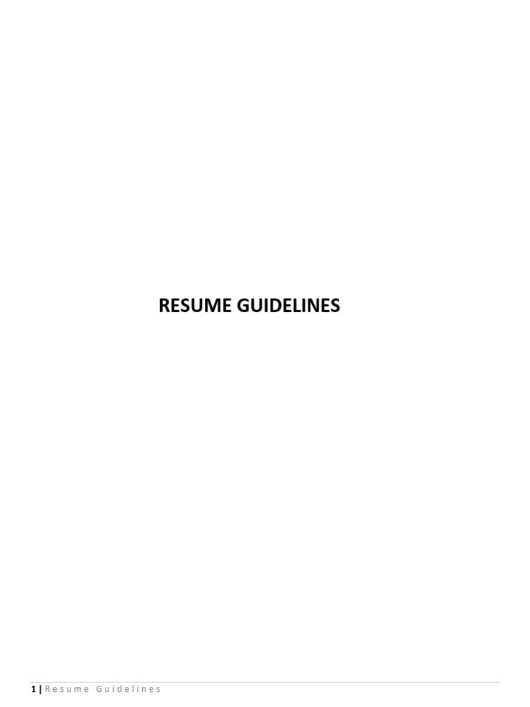 Resume Guidelines - 2024 | PDF