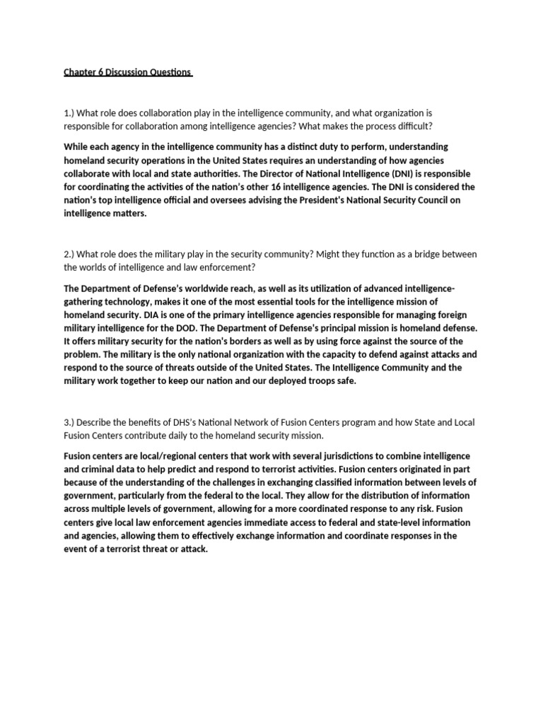 Chapter 6 Discussion Questions | PDF