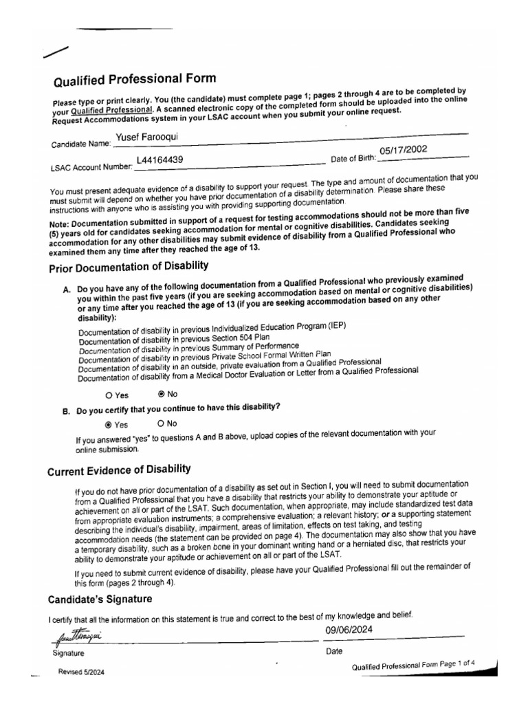 Qualified Professional Form | PDF