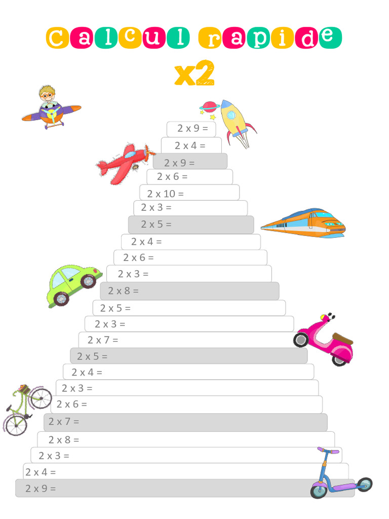 PYRAMIDE Calcul Rapide de 2 A 10 | PDF