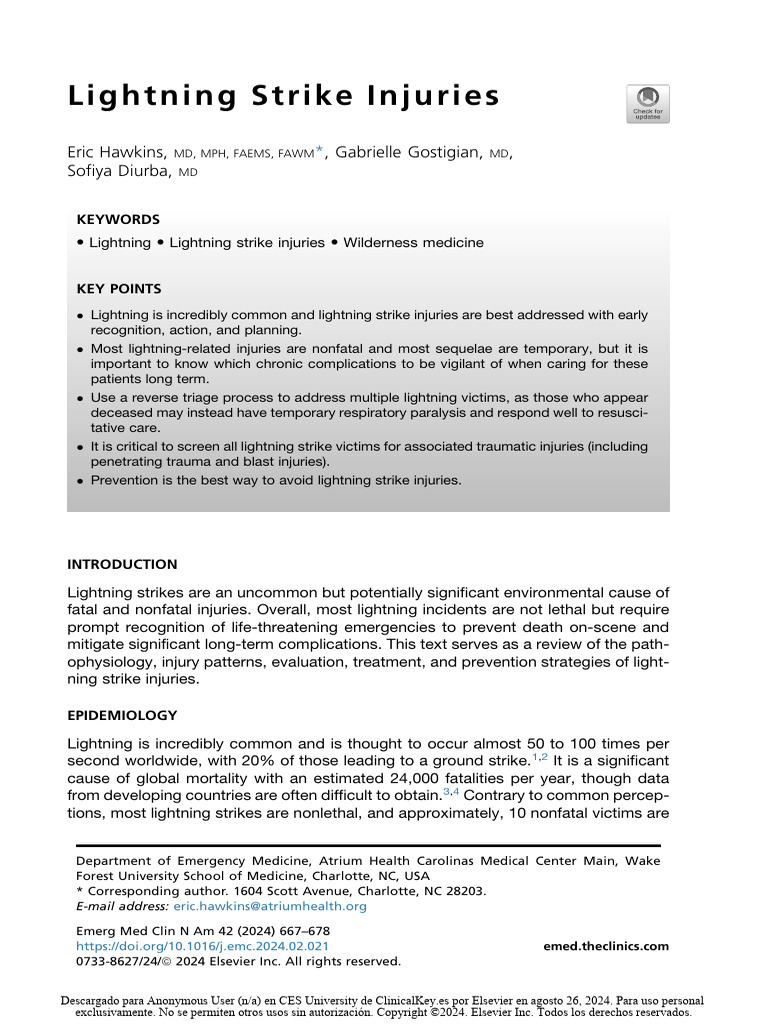 1 Lightning Strike Injuries | PDF