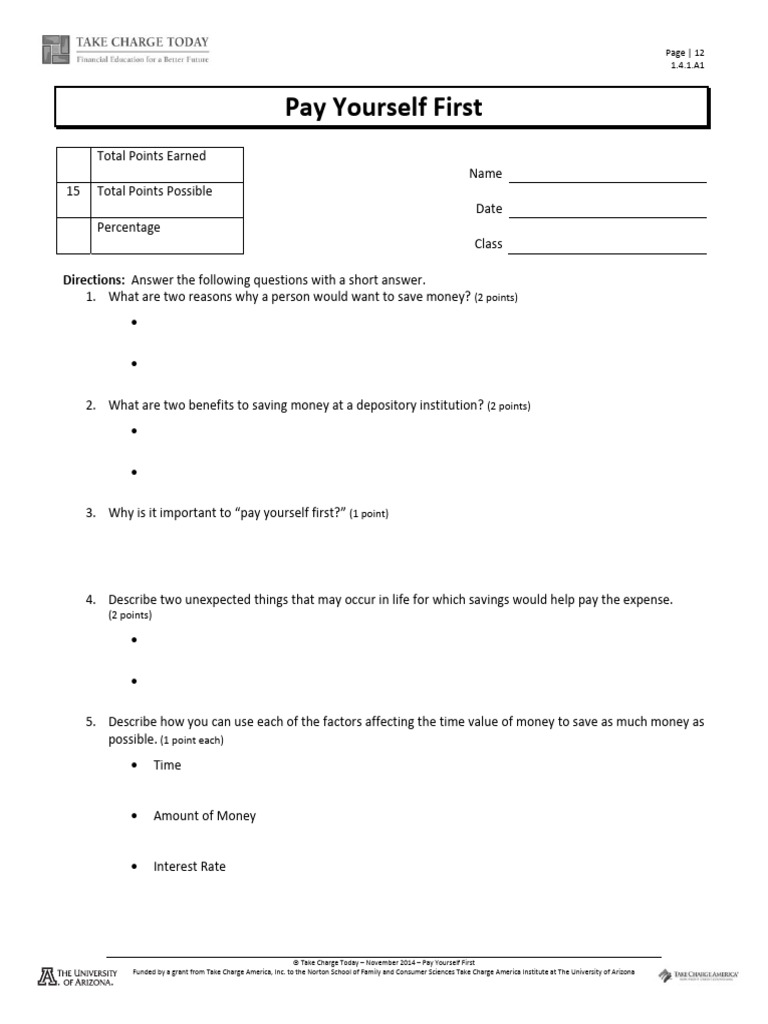 Pay Yourself First 1.4.1.A1 | PDF