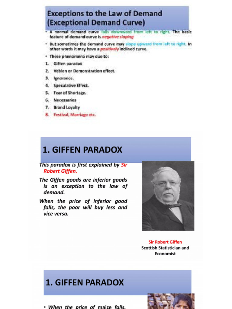 Exceptions To Law of Demand | PDF