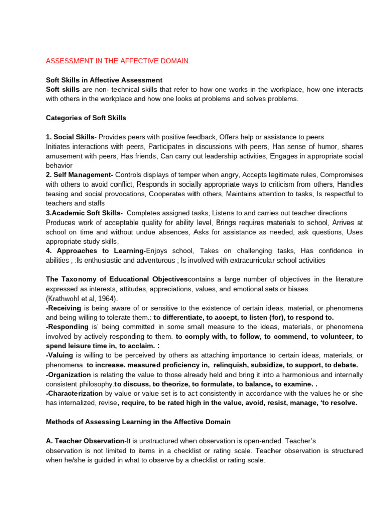 Assessment in the Affective Domain | PDF