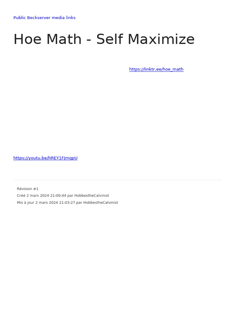 Hoe Math Self Maximize | PDF