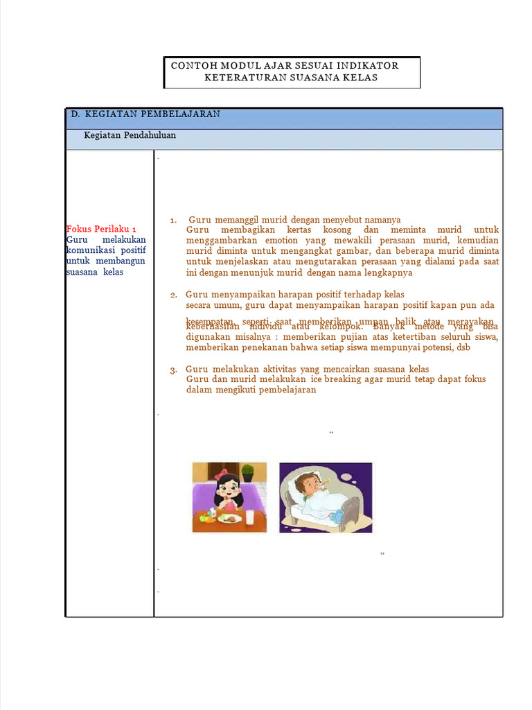 Keteraturan Suasana Kelas | PDF