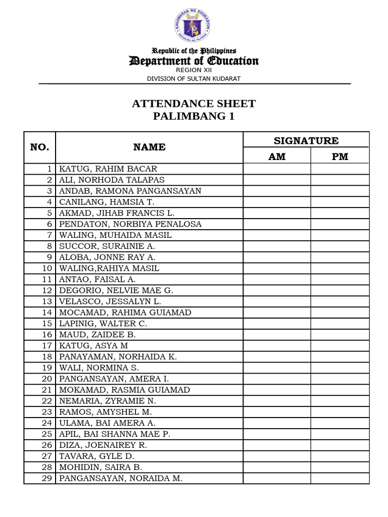 Rqa Attendance | PDF