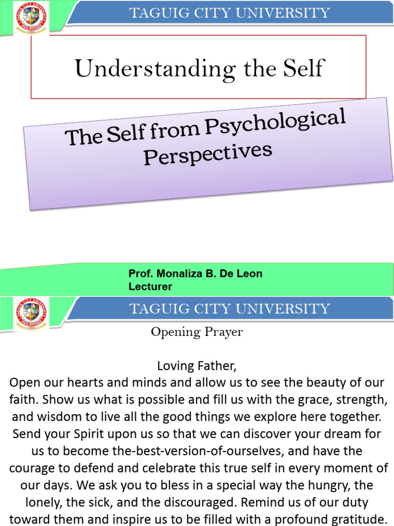 Lesson 4 The Self From Psychological Perspectives | PDF