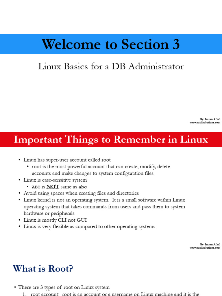 3-Linux Basics For A DB Administrator | PDF | Superuser | File Transfer ...