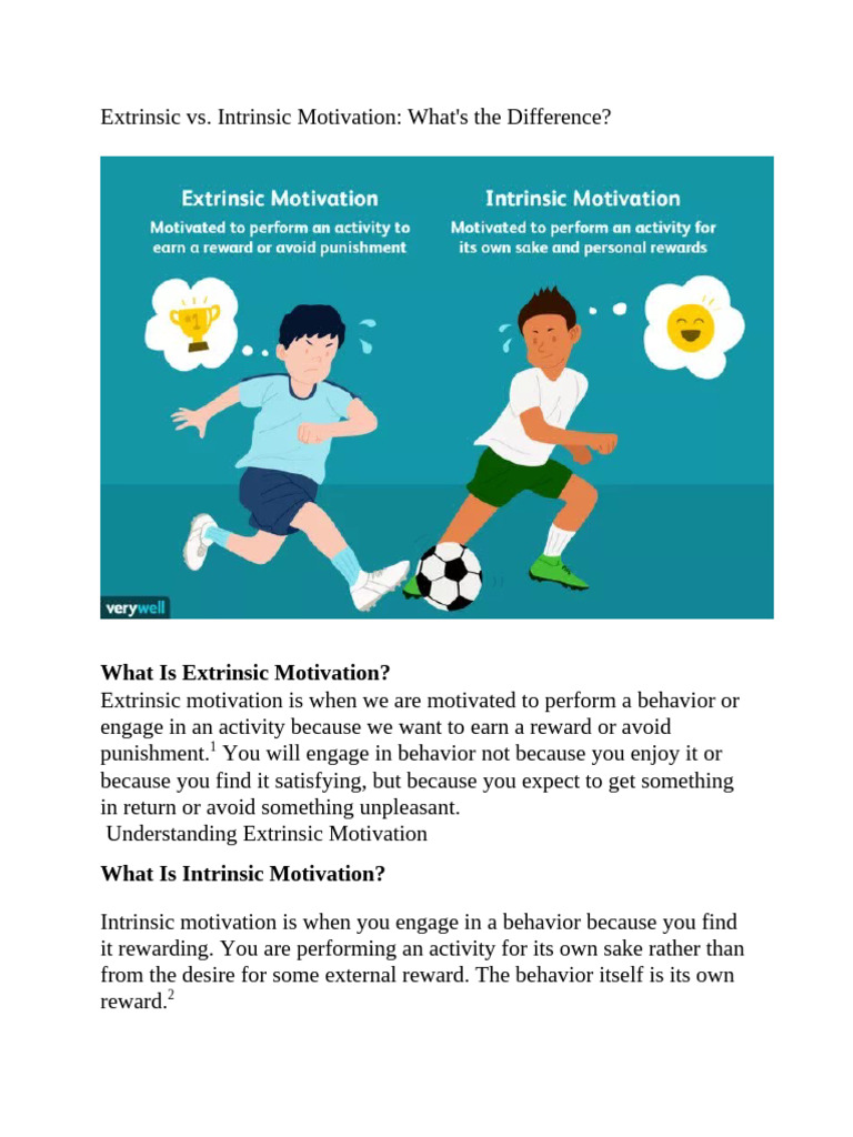 Extrinsic vs. Intrinsic Motivation | PDF | Motivational | Motivation