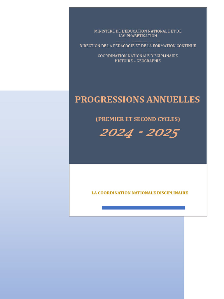HG - Progression 2024-2025 | PDF