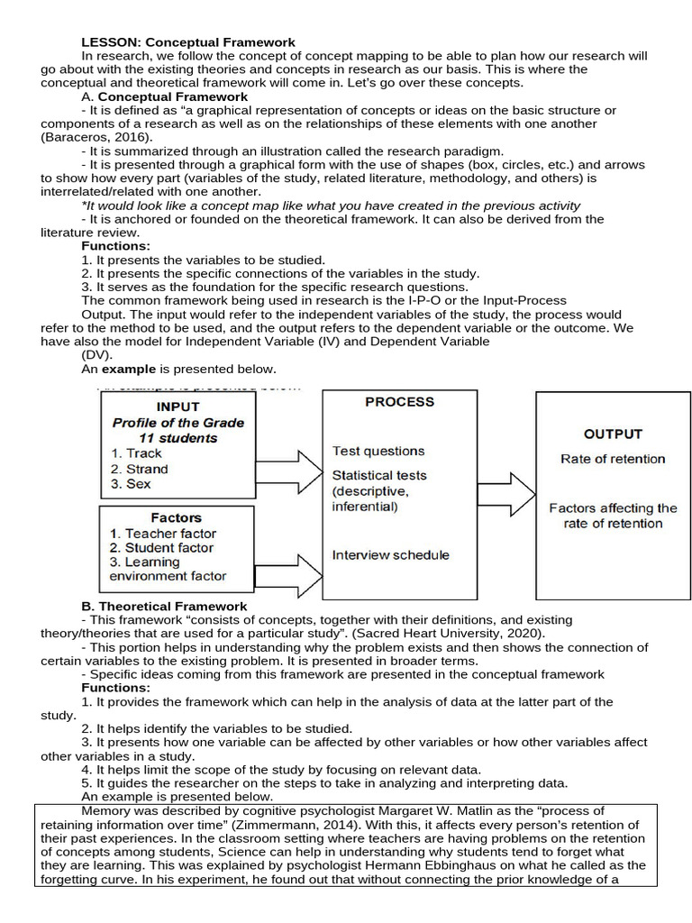 LESSON Conceptual Framework | PDF