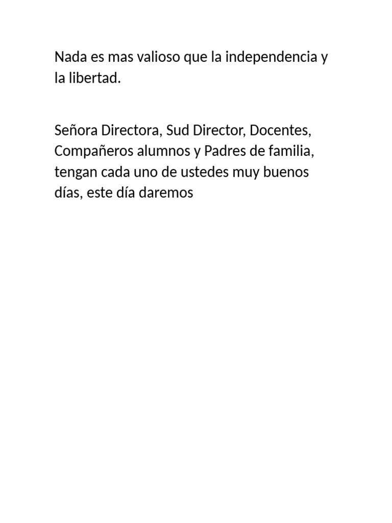 Nada Es Mas Valioso Que La Independencia y La Libertad | PDF Nada Es Mas Valioso Que La Independencia y La Libertad | PDF