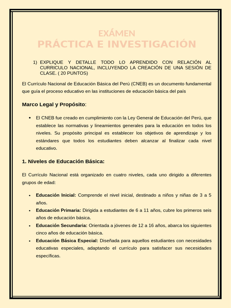 Examen Practica e Investigaciòn, Ramirez | PDF