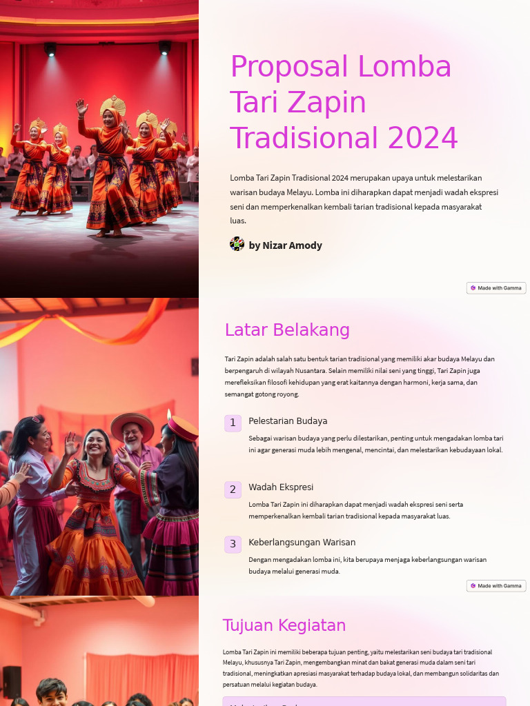 Proposal Lomba Tari Zapin Tradisional 2024 | PDF