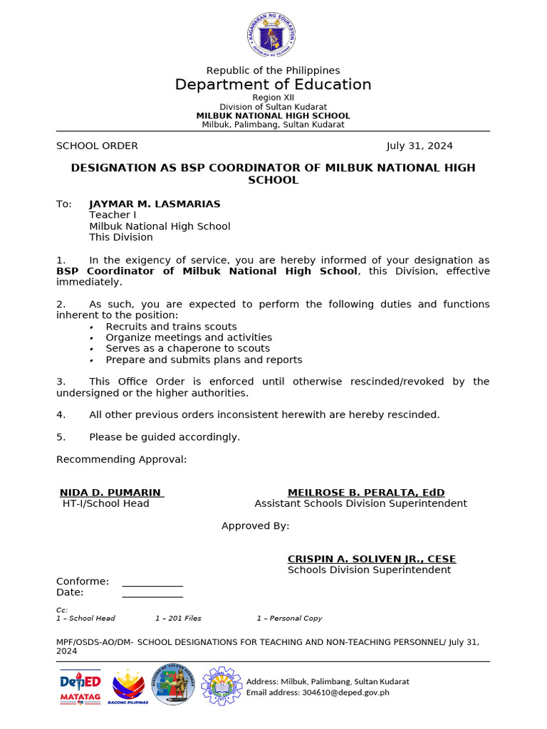 BSP Coordinator | PDF