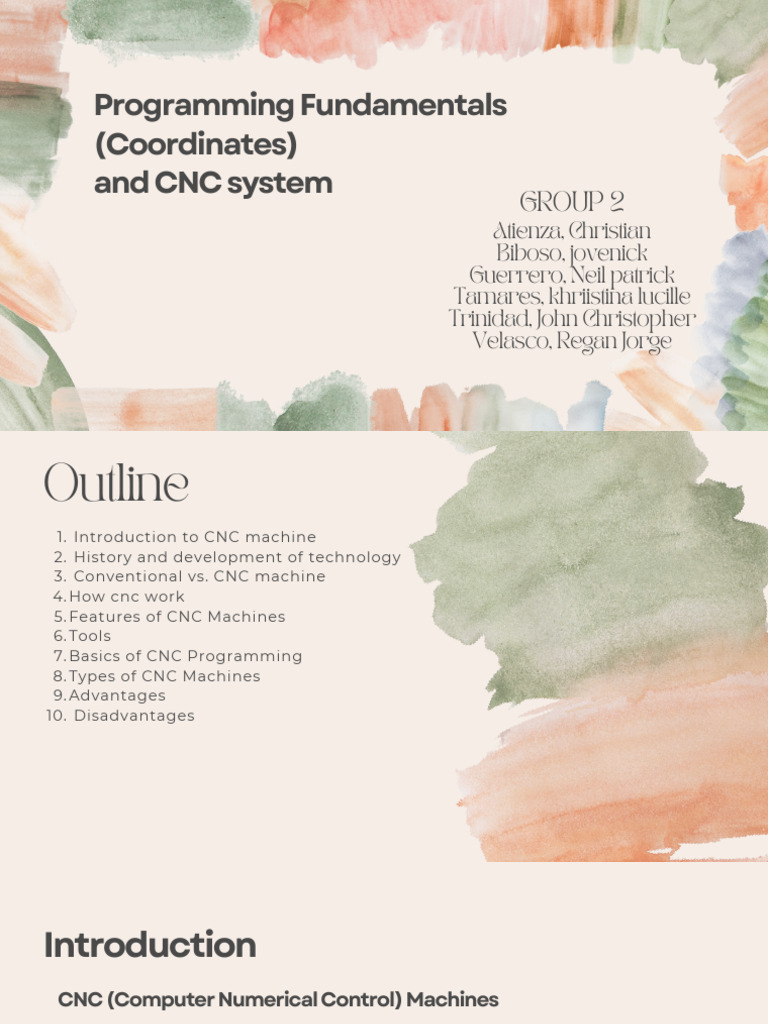 Programming Fundamentals Coordinates and CNC System Group2 | PDF ...