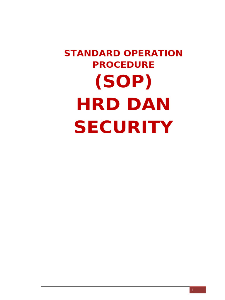 SOP HRD dan Security | PDF