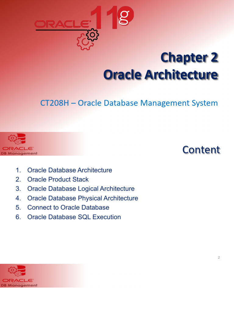 (CT208H) Ch2 - Oracle Architecture | PDF | Databases | Sql