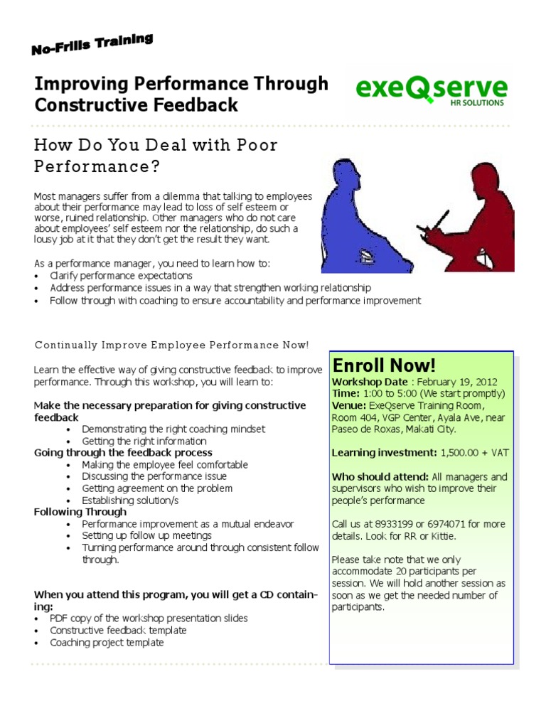 Improving Performance Through Constructive Feedback: How Do You Deal ...