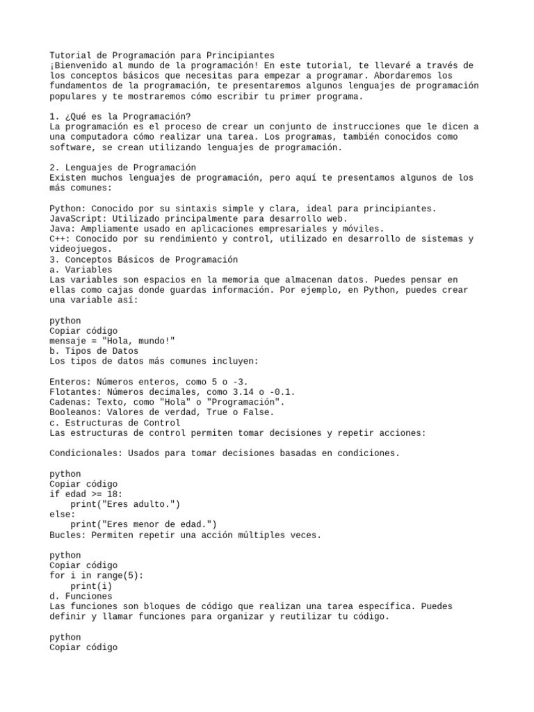 Programacion Facilito | PDF