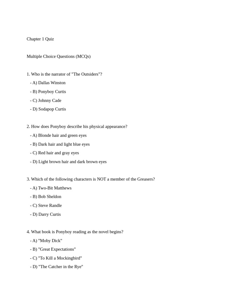 Chapter 1 Quiz - OUt | PDF