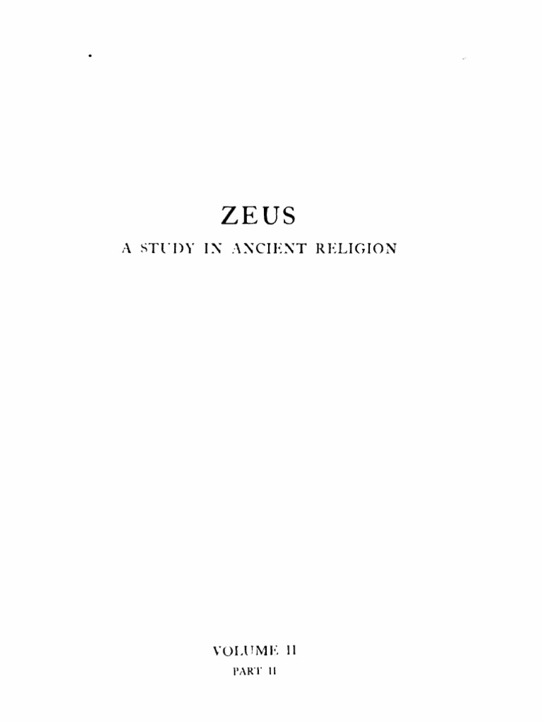 Zeus - A Study in Ancient Religion - Vol II Part II - Cook | PDF ...