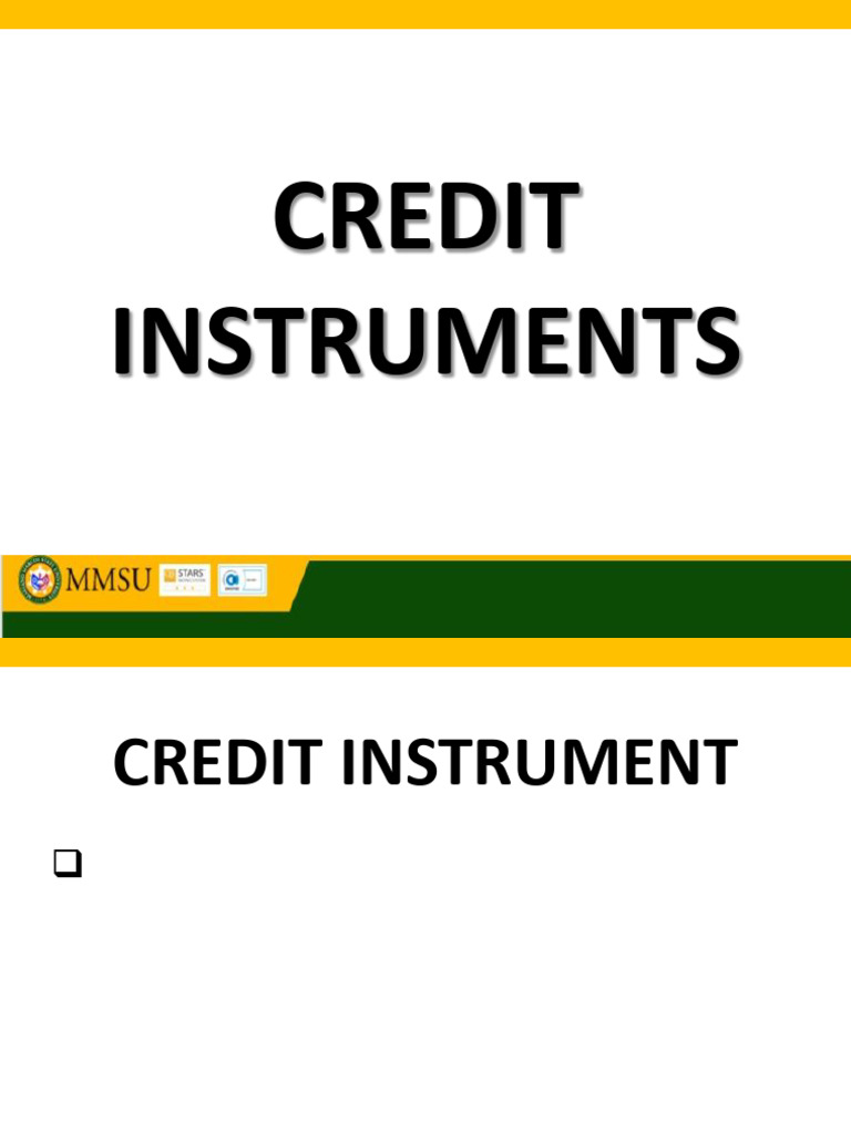 BFinance Unit-II Credit-Instruments PPT | PDF