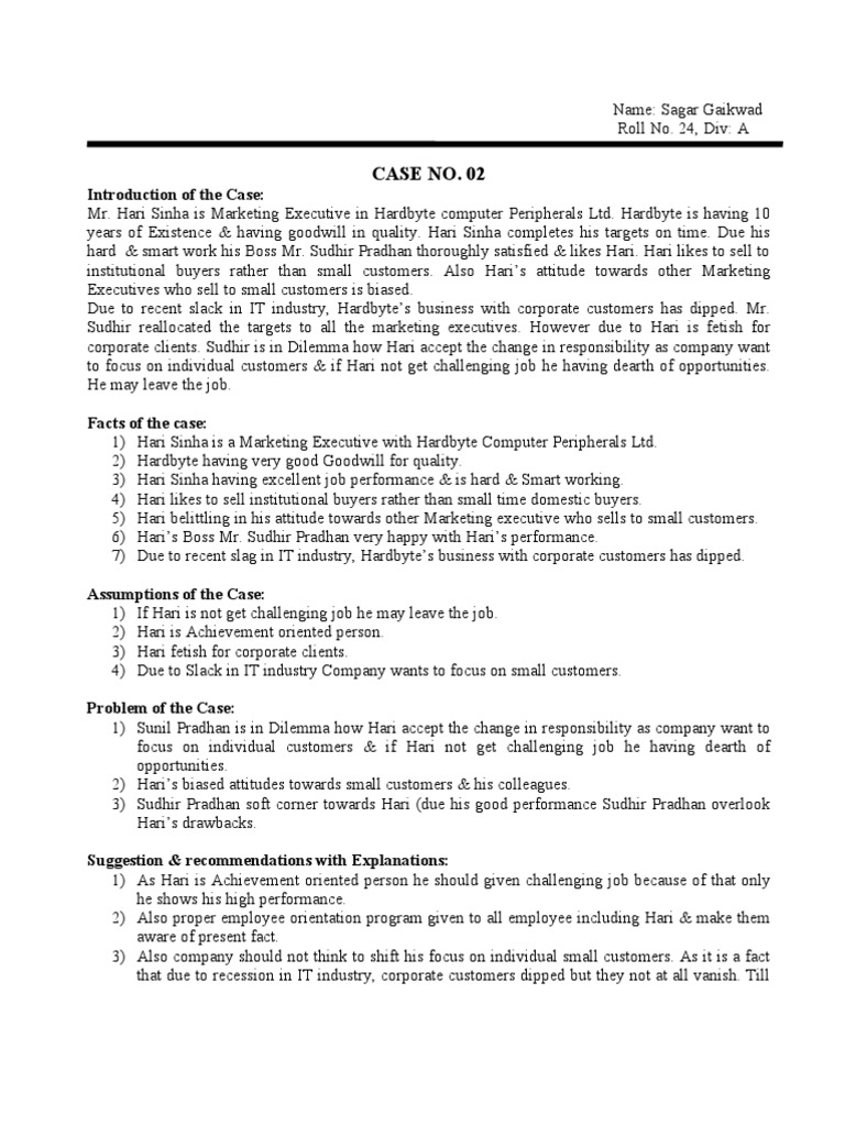 PPM Assignment Case Study | PDF | Employment | Social Psychology