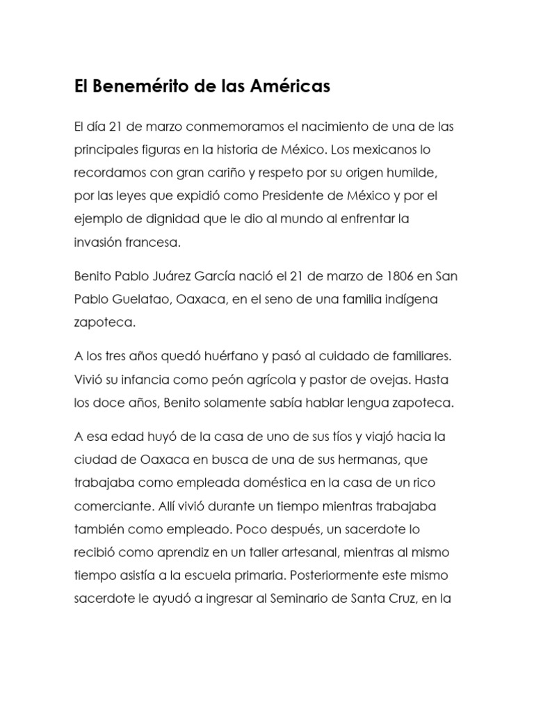 El Benemérito De Las Américas Pdf