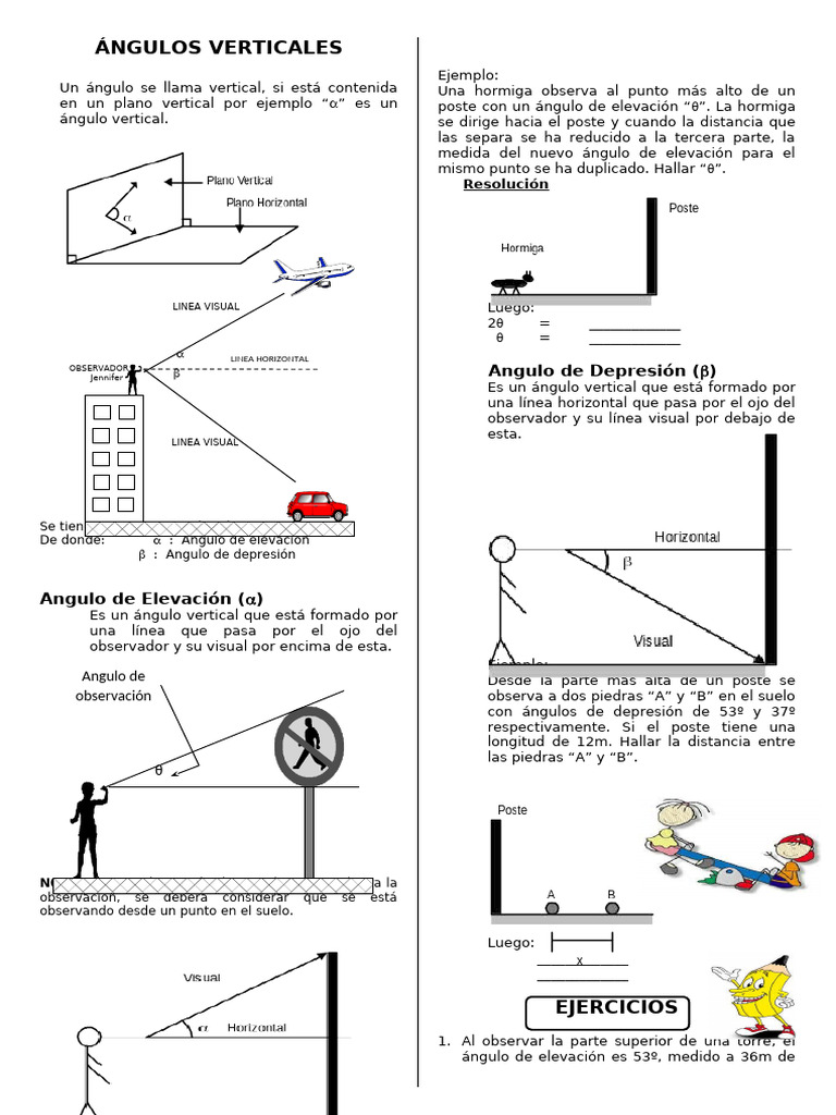 Ángulos Verticales 5°año JCM | PDF