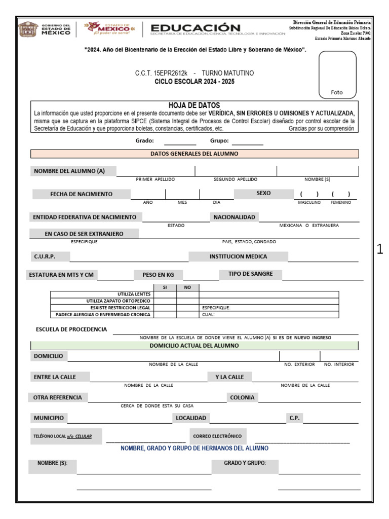 HOJA DATOS NUEVA MAT | PDF