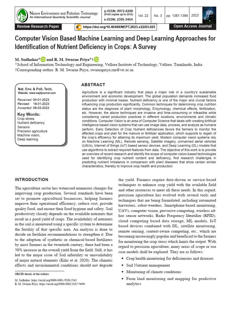Computer Vision Based Machine Learning and Deep Learning Approaches For Identification of ...