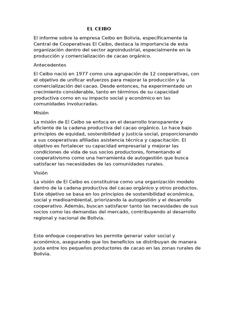 El Ceibo | PDF | Negocios