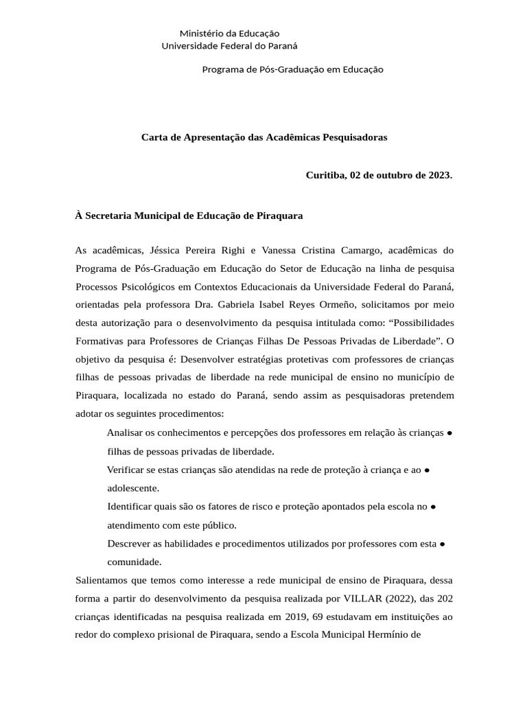 Carta Piraquara Editada Pela Gaby - Docx Assinado | PDF