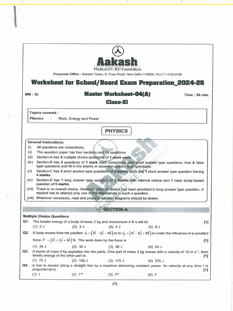 Class XI Worksheet 4&5 | PDF
