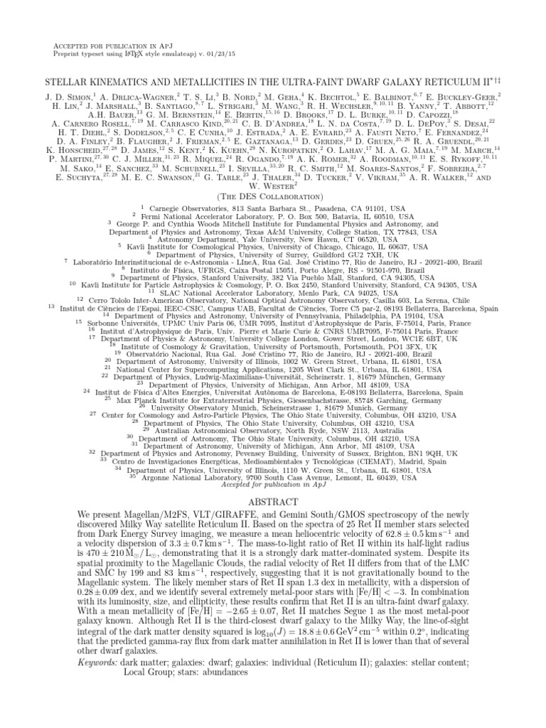 Stellar Kinematics and Metallicities in Dwarf Galaxy | PDF