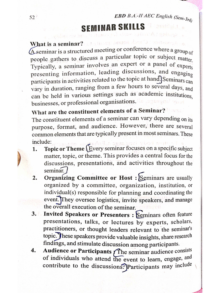 Seminar Skills | PDF