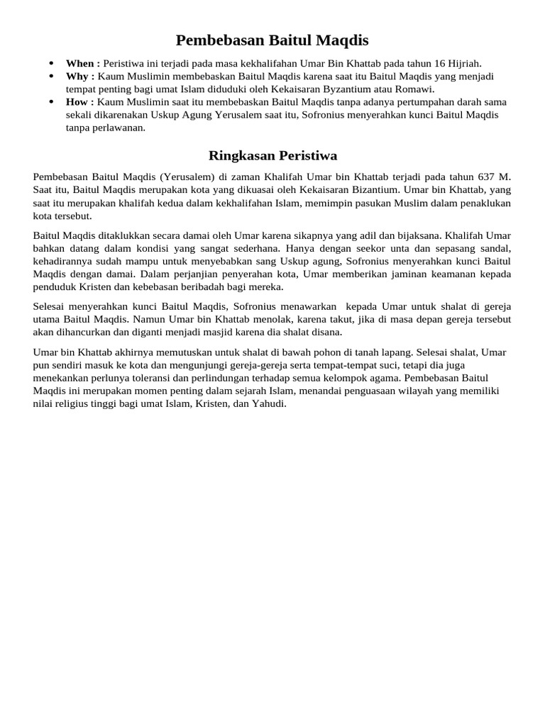 Pembebasan Baitul Maqdis | PDF