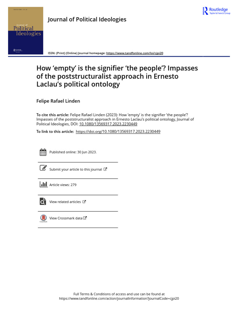 How Empty Is The Signifier The People Im | PDF