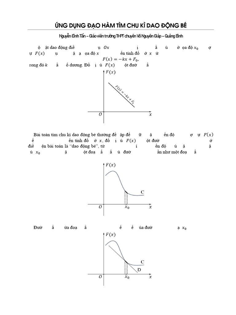 NG D NG Đ o Hàm Tìm Chu Kì Dao Đ NG Bé | PDF