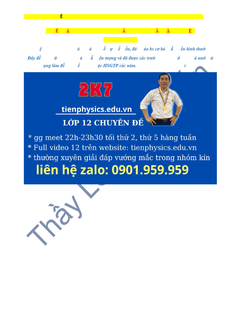 Tặng hs 40 câu VDC trong khoá video 100 câu VDC Nhiệt Học | PDF