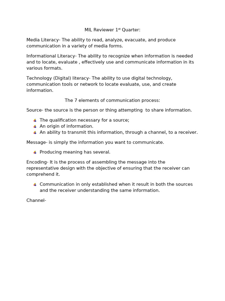 MIL Reviewer 1st Quarter | PDF