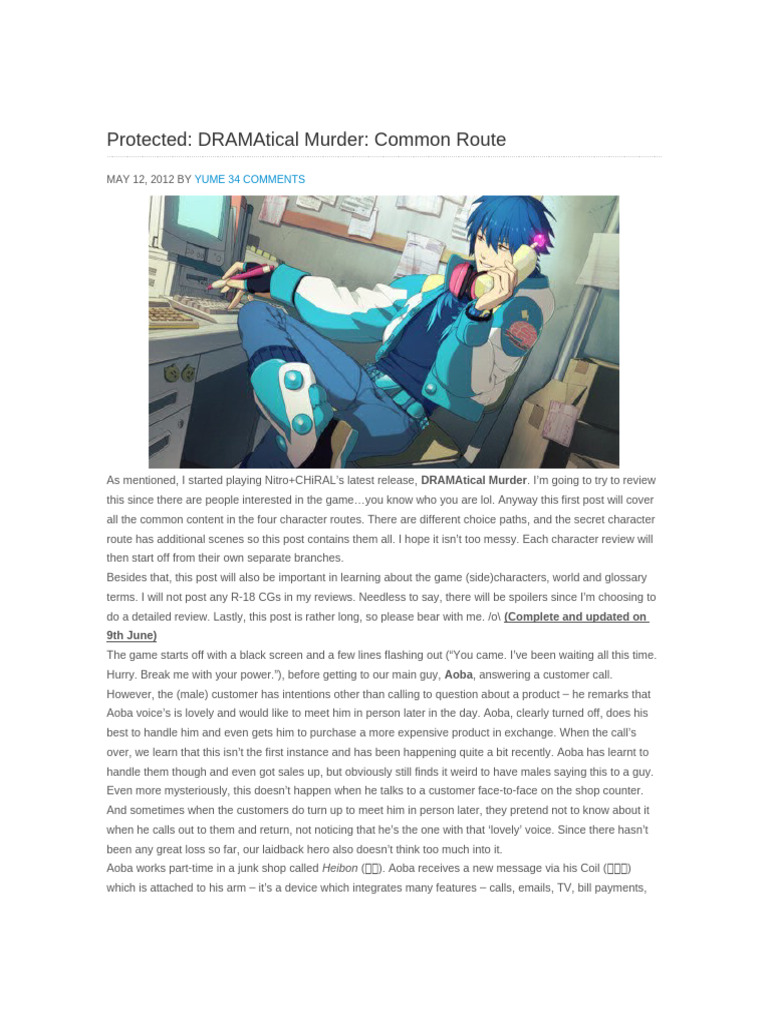 Dramatical Murder Walkthrough | PDF