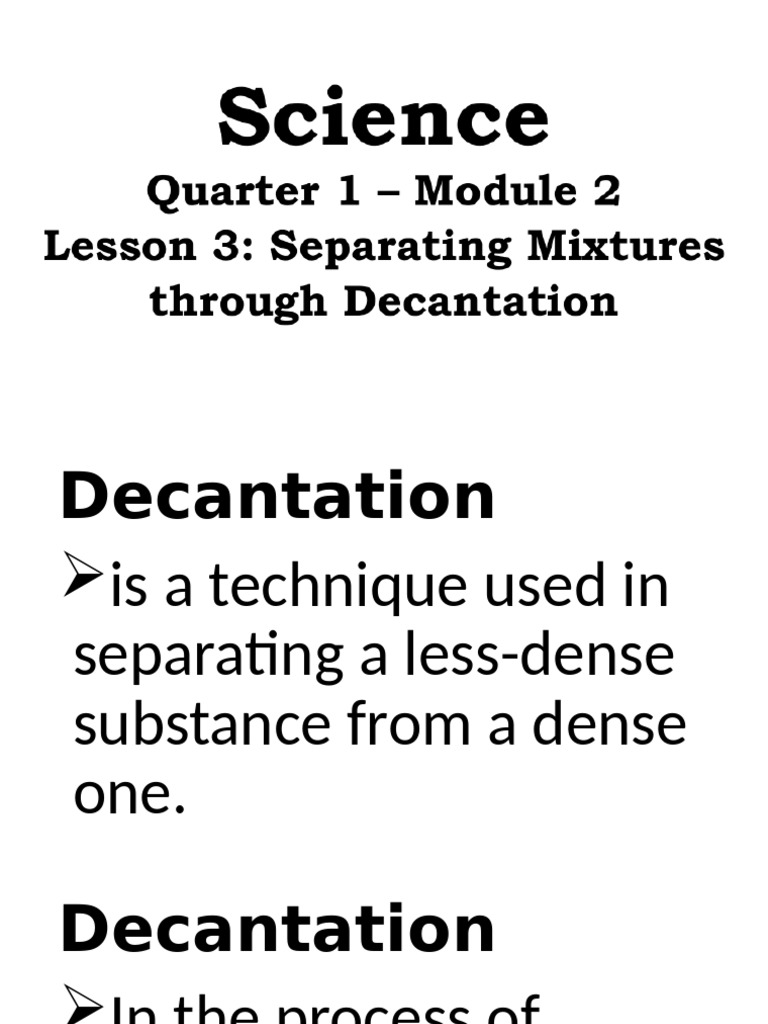 DECANTATION Q1 | PDF